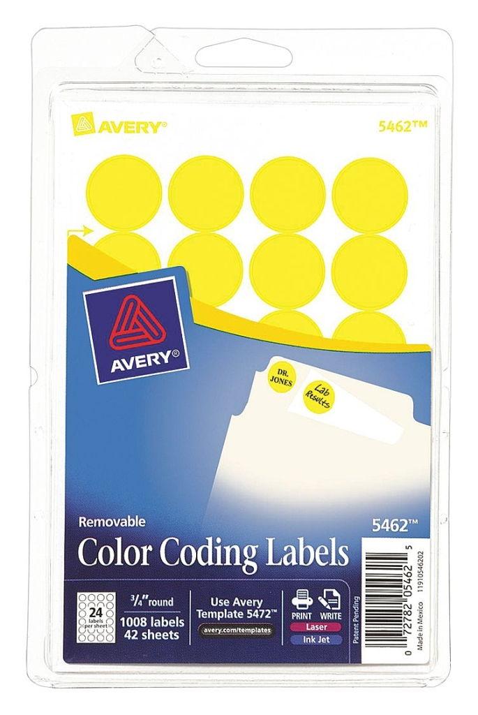 Yellow Color Coding Labels – 3/4″ Round – Office Systems Aruba