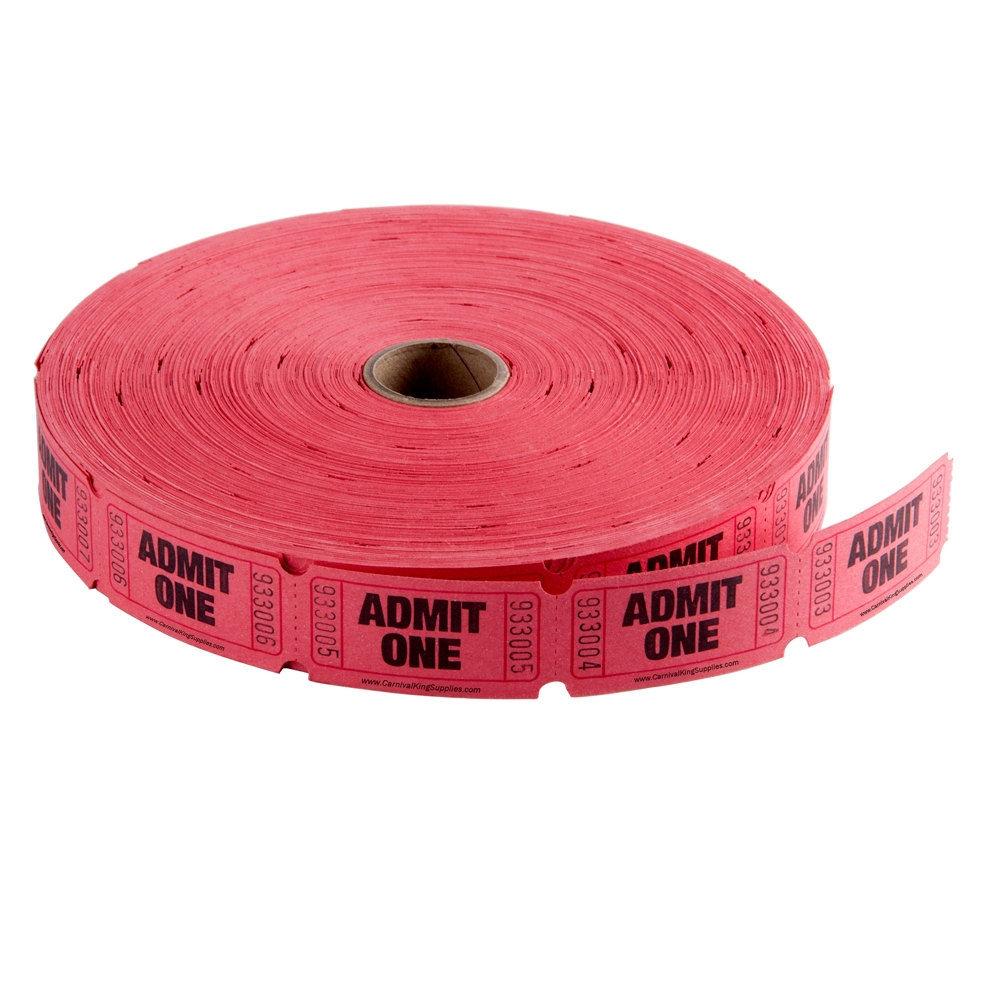 Single Admission Ticket Roll – Red – Office Systems Aruba