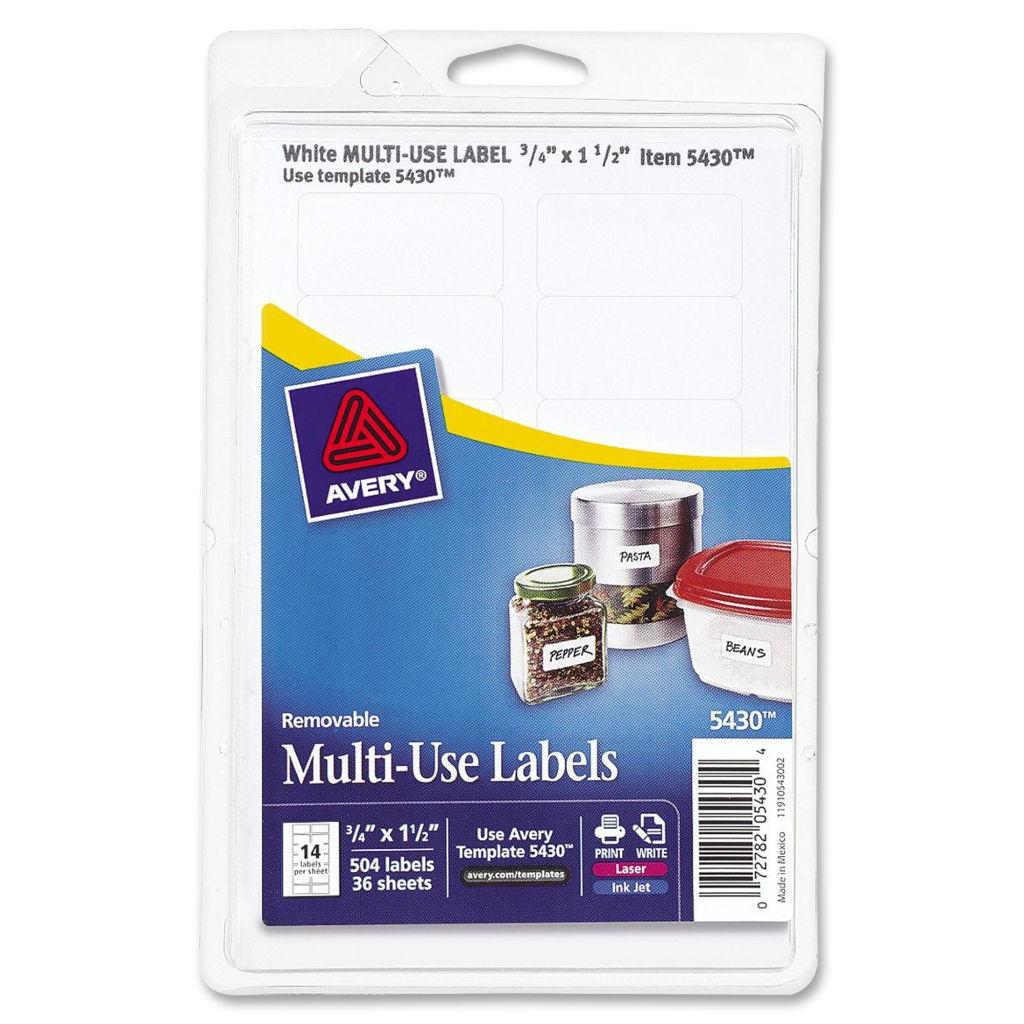 Avery Multi Use Labels 3 4 X 1 1 2 White 5430 Office Systems Aruba