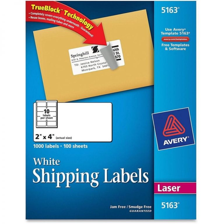 Avery White Shipping Labels 2 X 4 5163 Office Systems Aruba