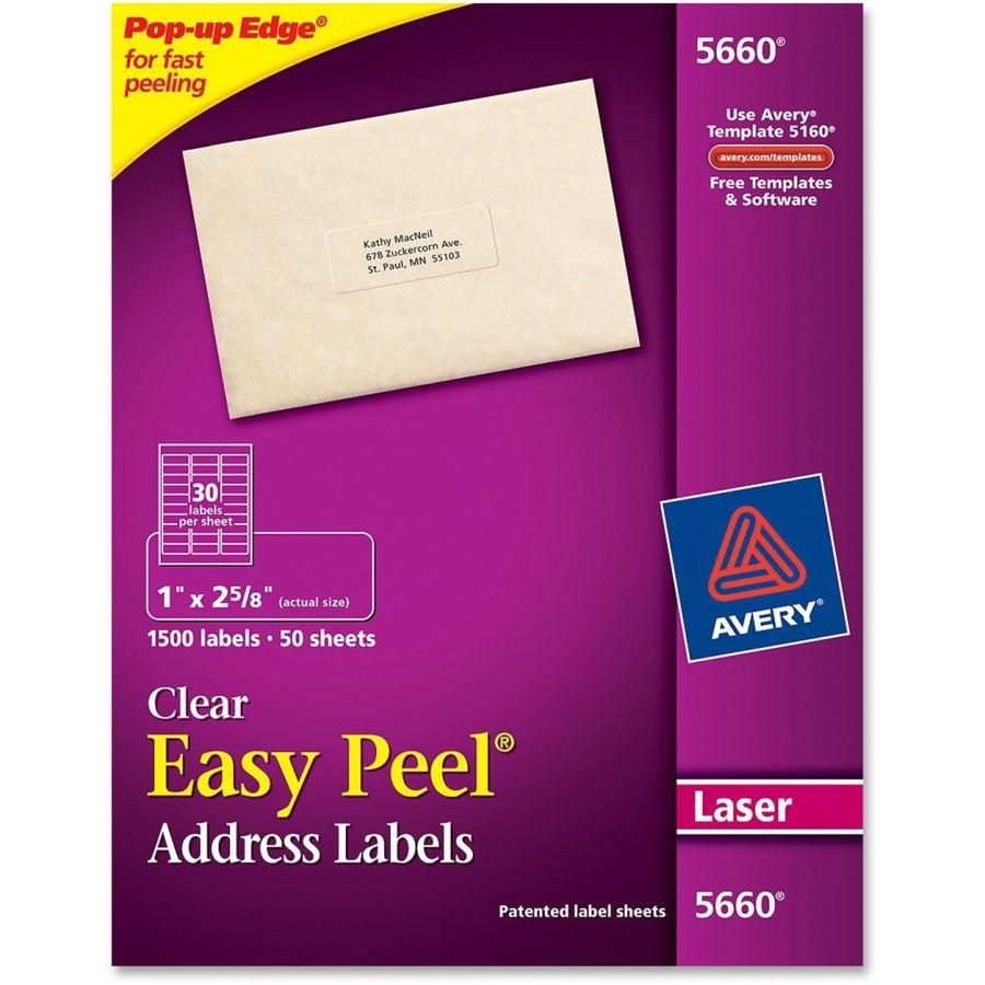 Avery Clear Address Labels 1 X 2 5 8 5660 Office Systems Aruba