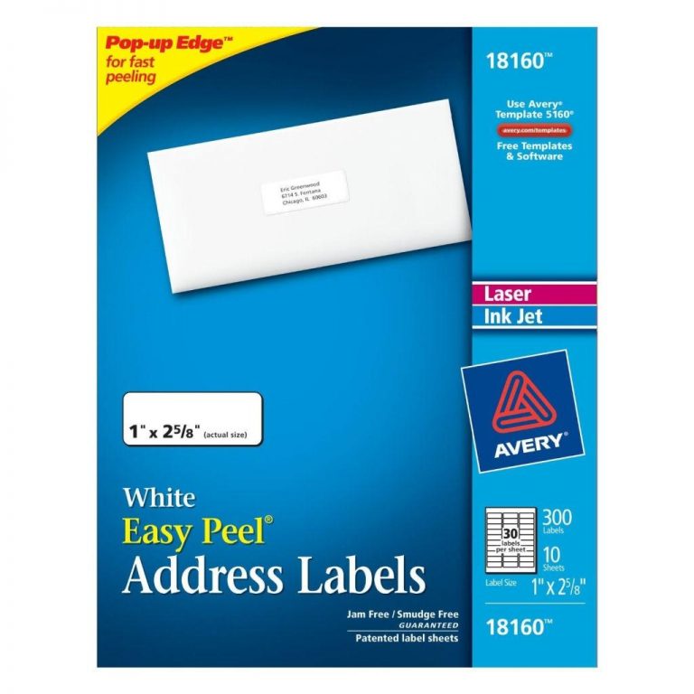 Avery White Address Labels 1″ x 2 5/8″ (18160) | Office Systems Aruba