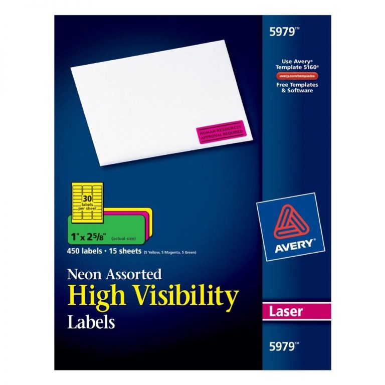 High Visibility Labels 1″ x 2 5/8″ – Assorted Neon (5979) | Office ...