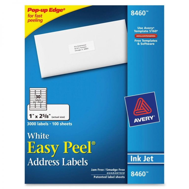 Avery White Address Labels 1″ x 2 5/8″ (8460) | Office Systems Aruba