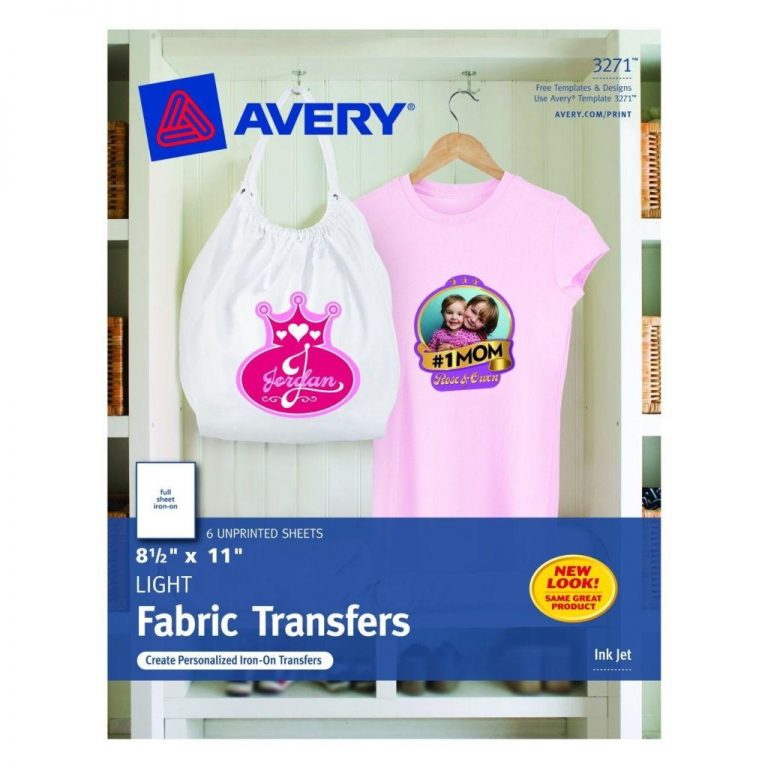 Avery Light Colored T Shirt Transfer Sheets 8 1 2 X 11 3271 