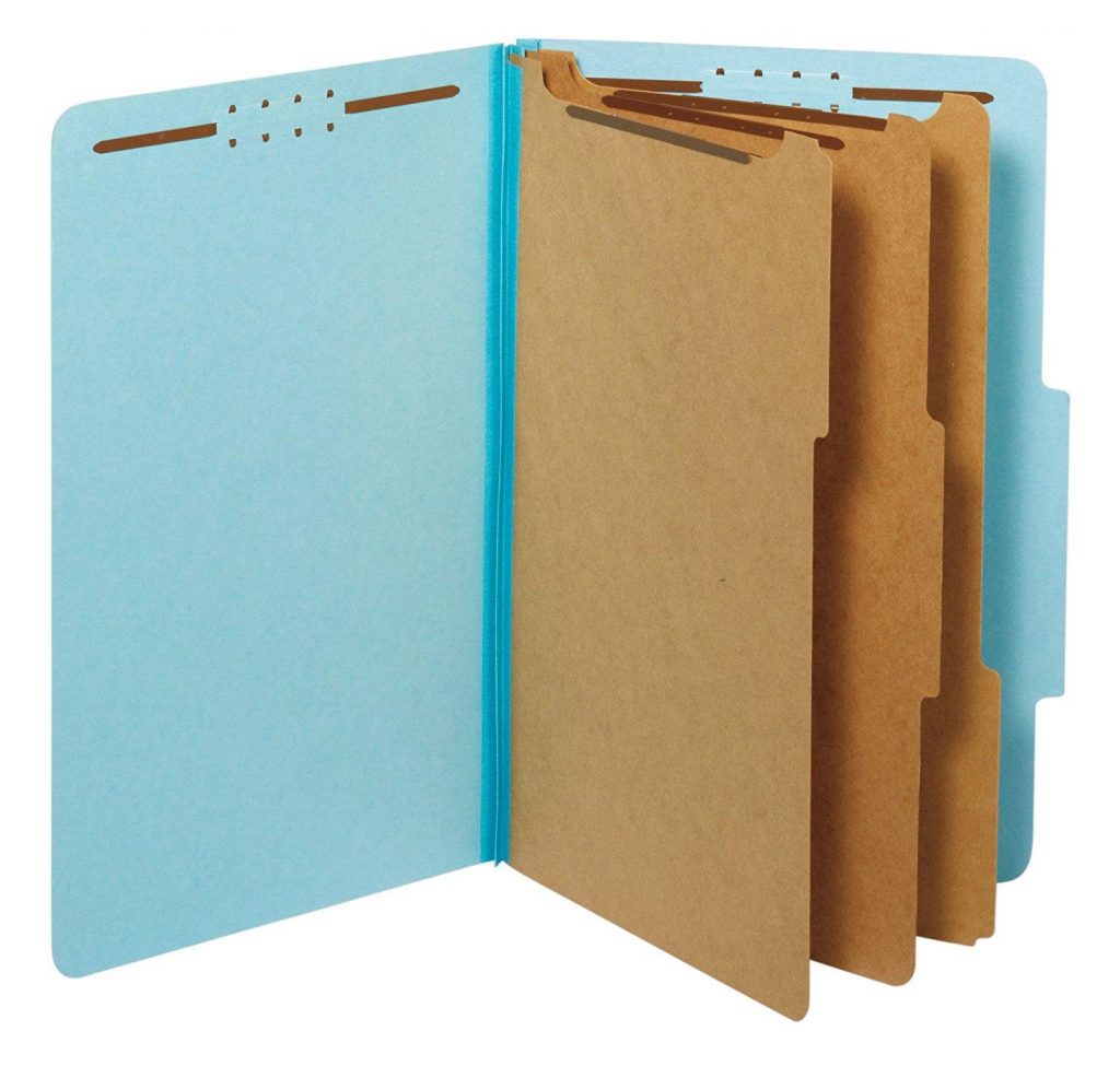 Legal Size Classification Folder 3 Dividers – Blue | Office Systems Aruba