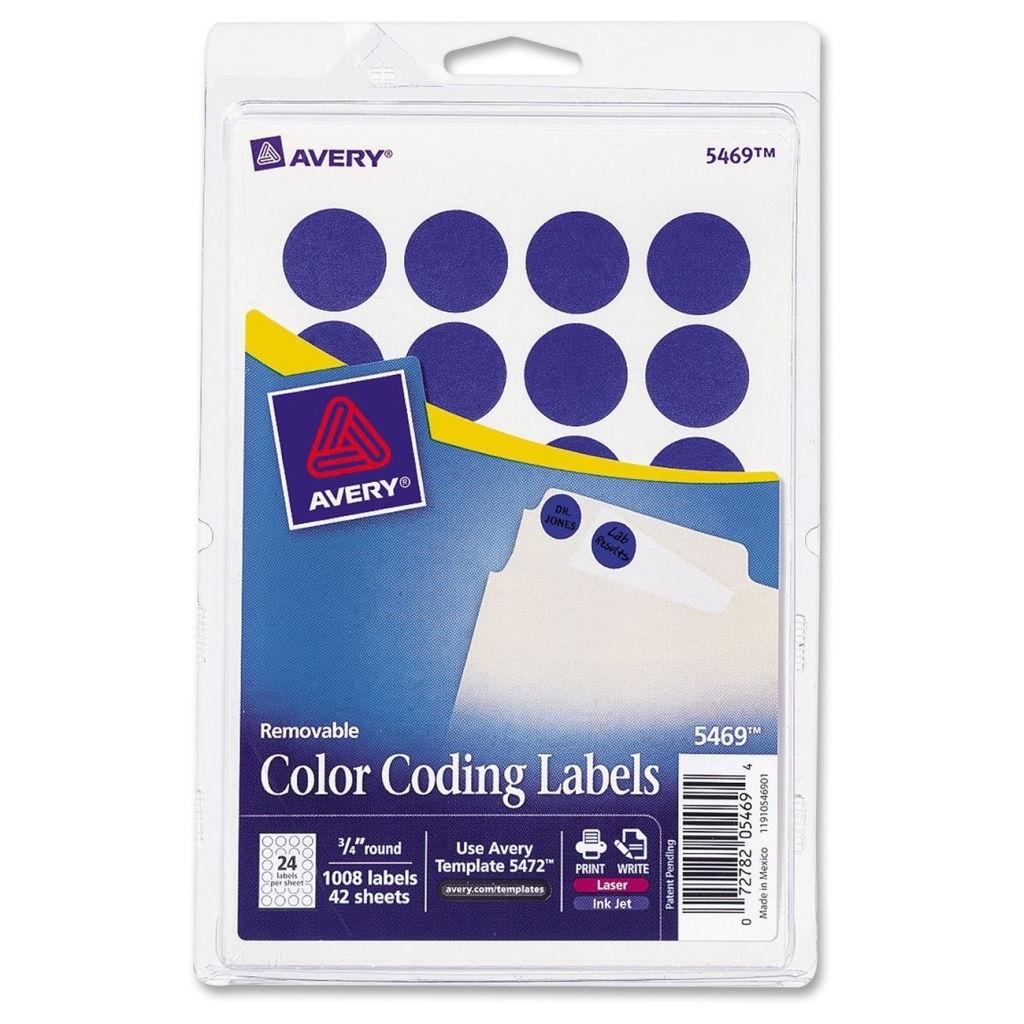 Dark Blue Color Coding Labels – 3/4″ Round | Office Systems Aruba