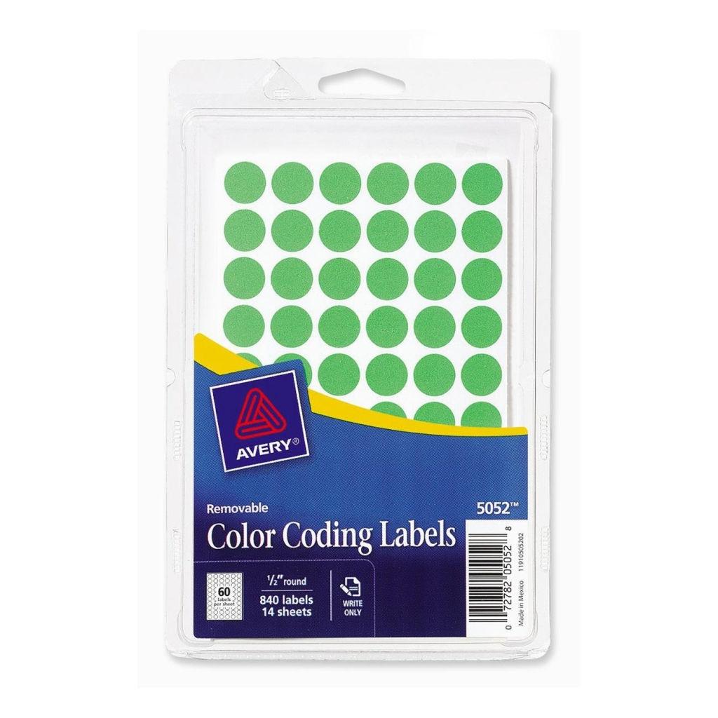 Neon Green Color Coding Labels – 1/2″ Round | Office Systems Aruba